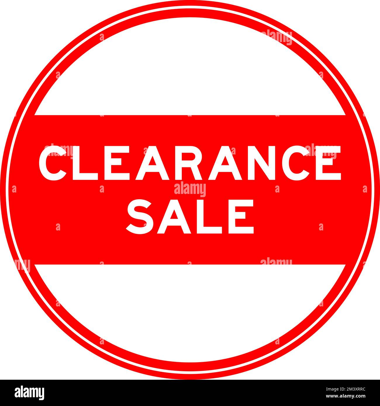 Red color round seal sticker in word clearance sale on white background ...