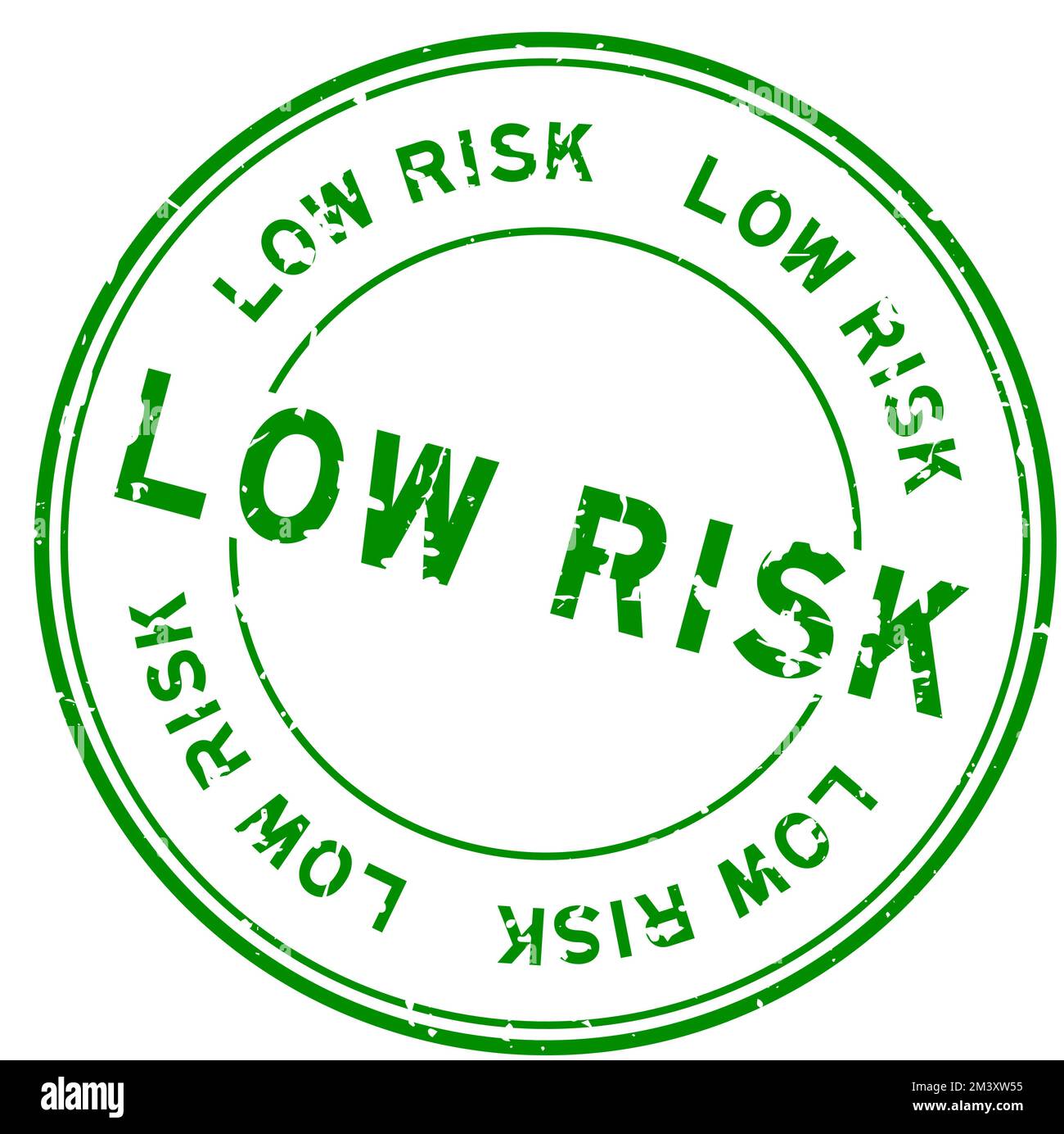 Grunge green low risk word round rubber seal stamp on white background Stock Vector Image & Art ...