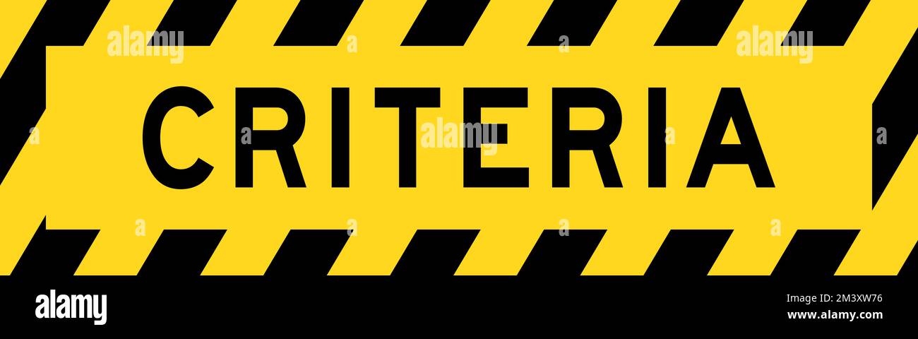 Yellow and black color with line striped label banner with word ...