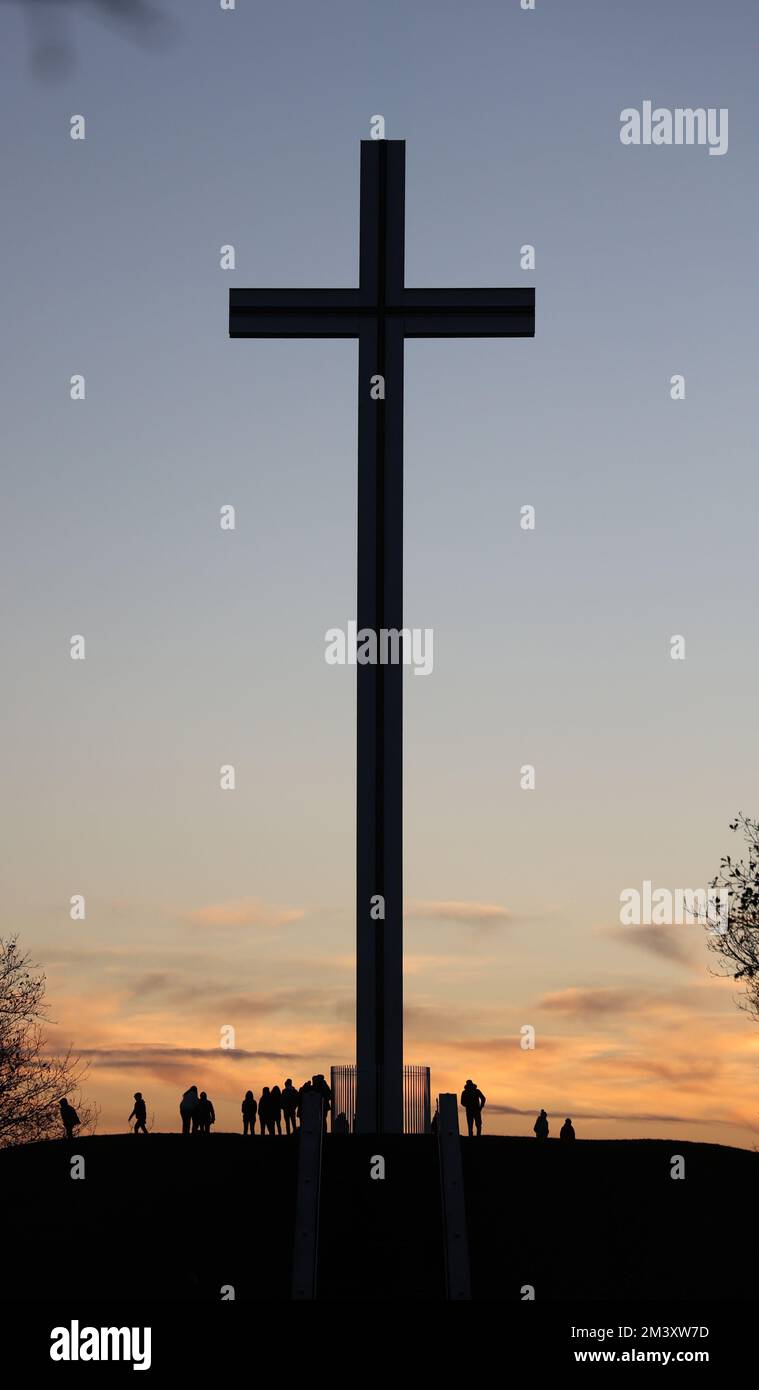 Visitors to the Papal Cross in Phoenix Park, Dublin. Picture date ...