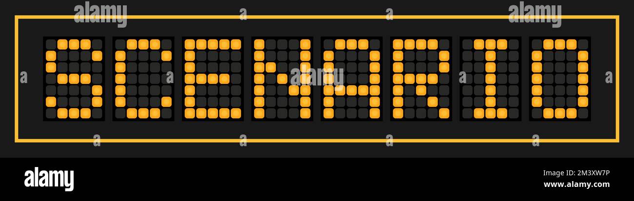 Orange color led in word scenario on black background Stock Vector ...