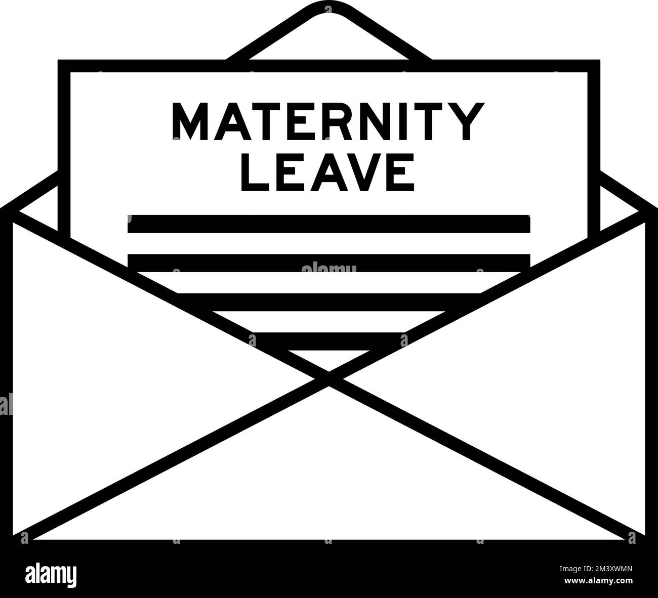Envelope and letter sign with word maternity leave as the headline ...