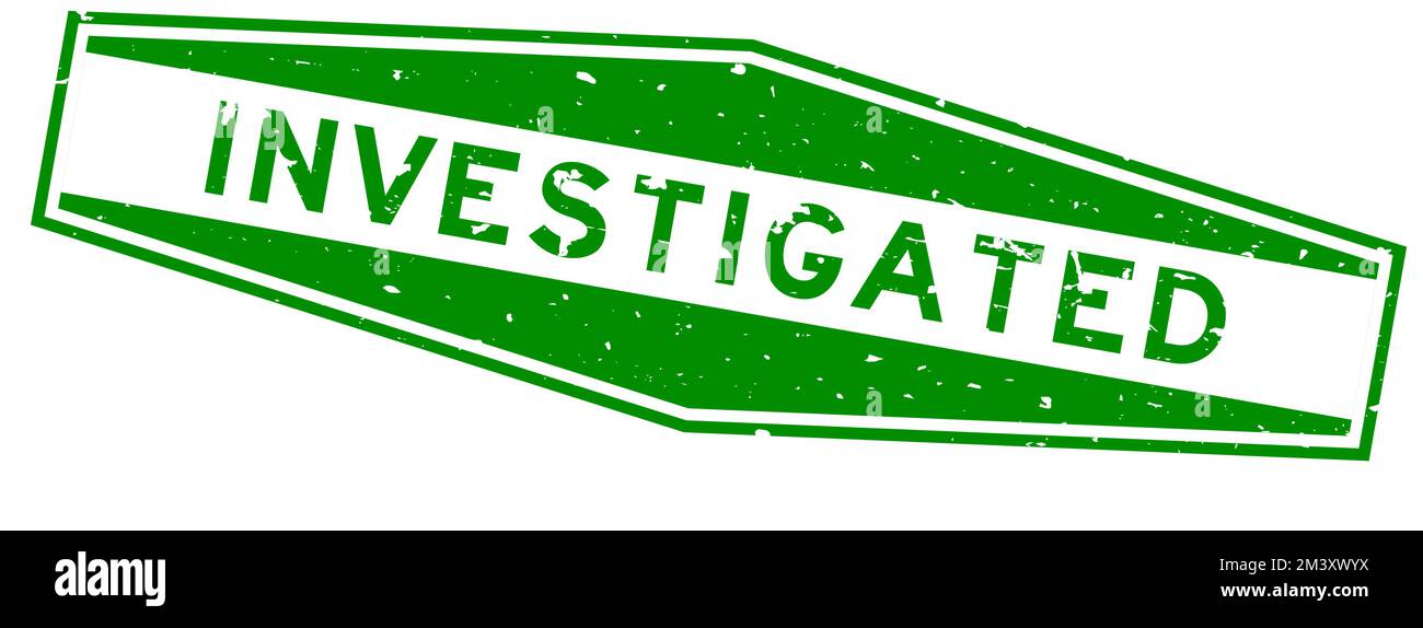 Grunge green investigated word hexagon rubber seal stamp on white background Stock Vector Image ...
