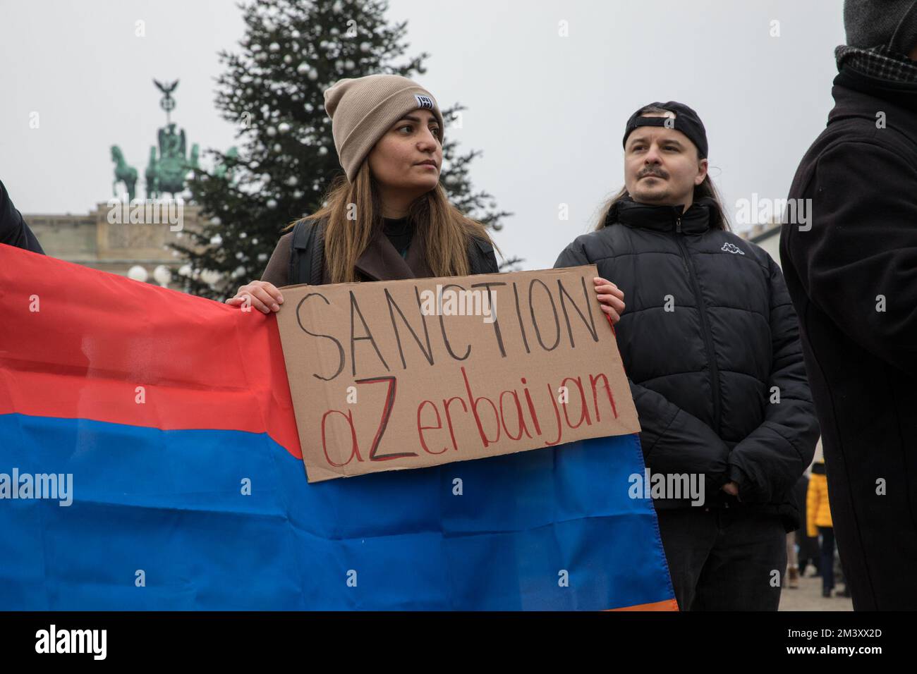 On December 17, 2022, protesters gathered at the Brandenburg Gate in ...