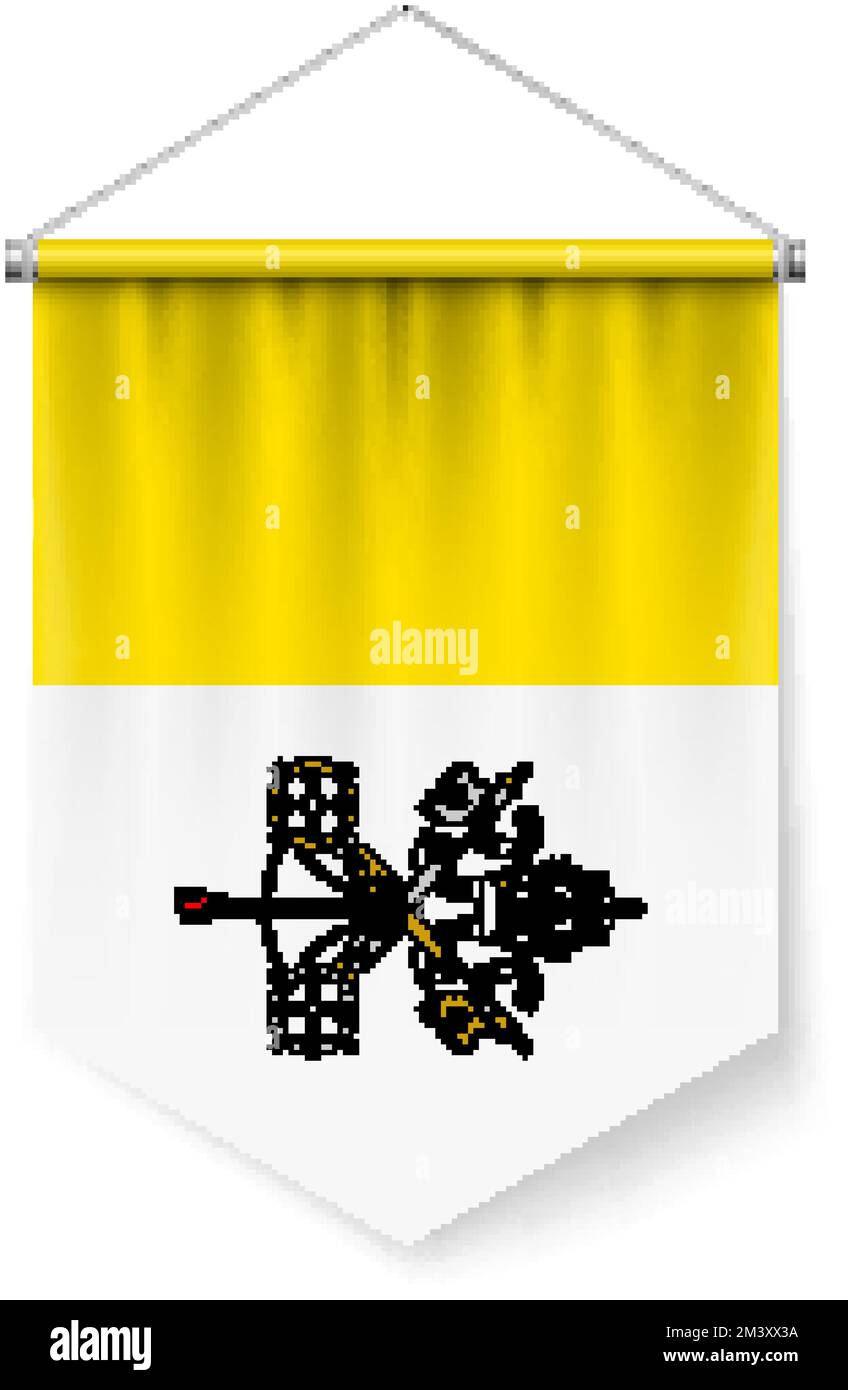 Vertical Pennant Flag of Vatican City as Icon on White with Shadow ...