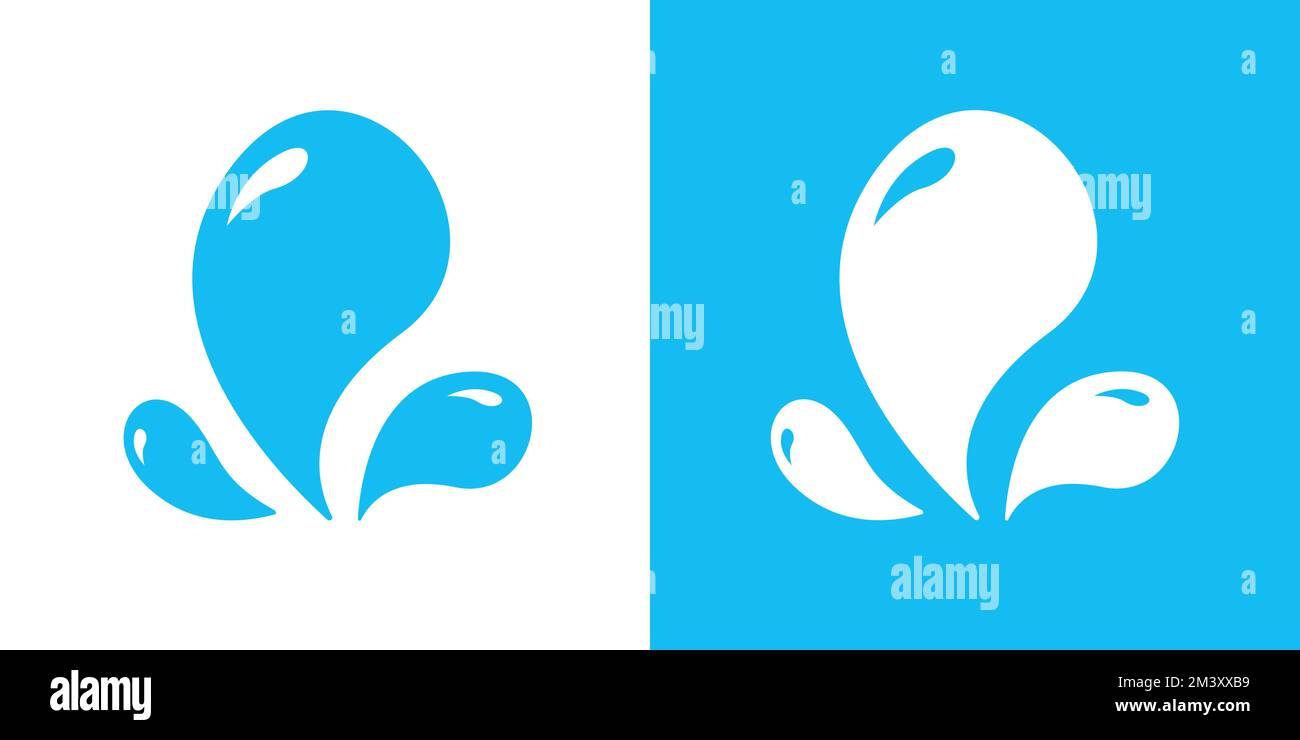 Water Droplets Icon White Blue Flat Isolated Vector Illustration Stock ...