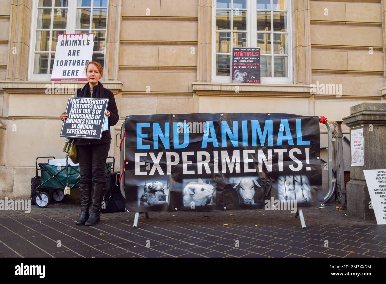 London, UK. 17th December 2022. Animal rights activists gathered ...