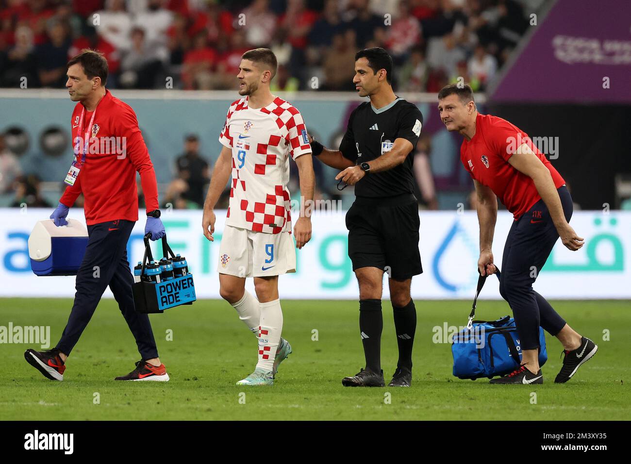 DOHA, QATAR - DECEMBER 17: Andrej Kramaric of Croatia leaves the field ...
