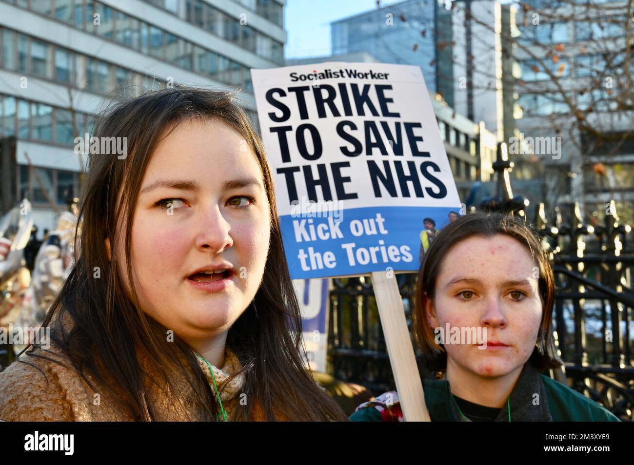 Nurses' Strike, St Thomas' Hospital, Westminster, London. UK Stock ...