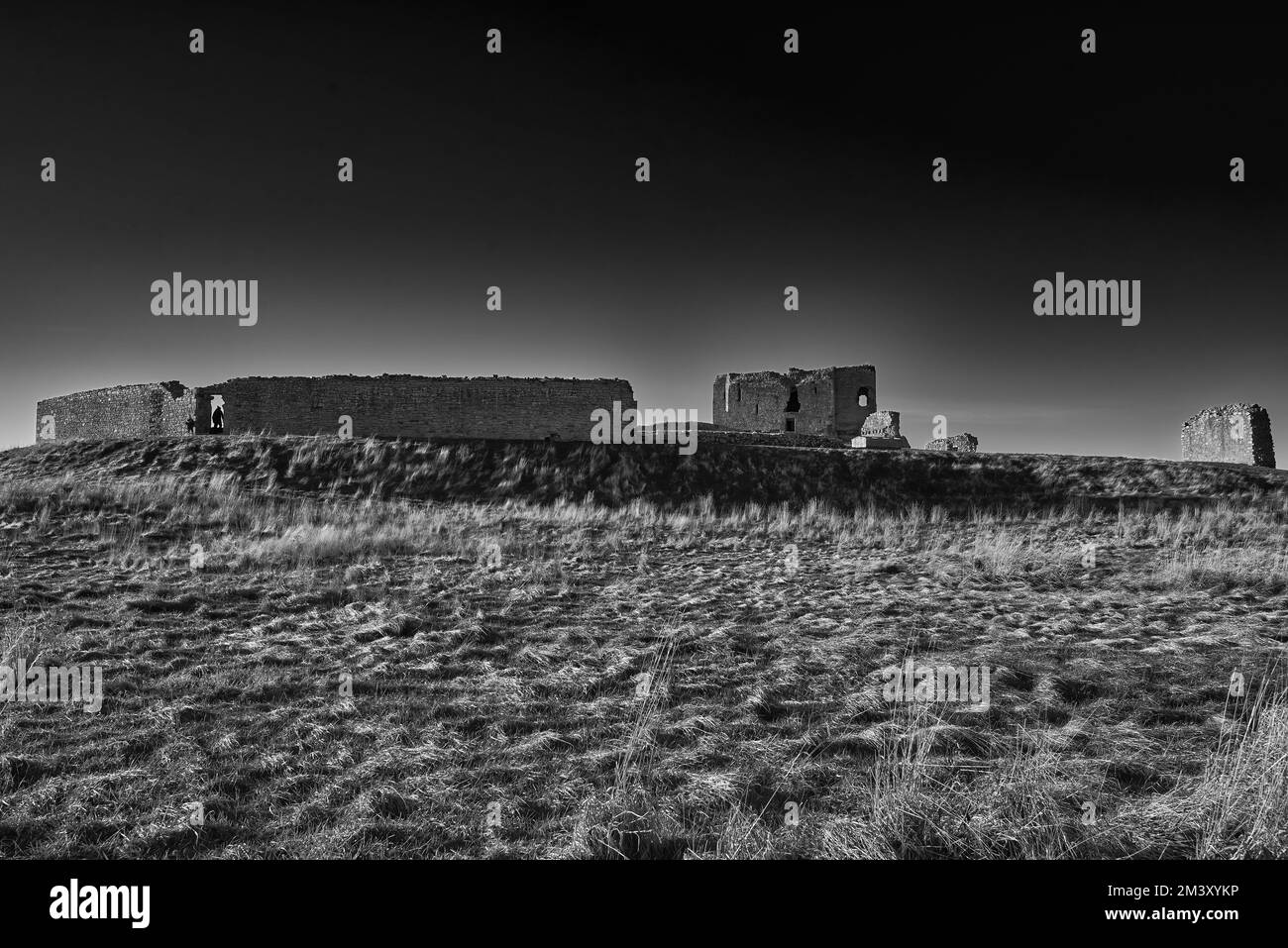 Duffus Castle, Monochrome Stock Photo - Alamy