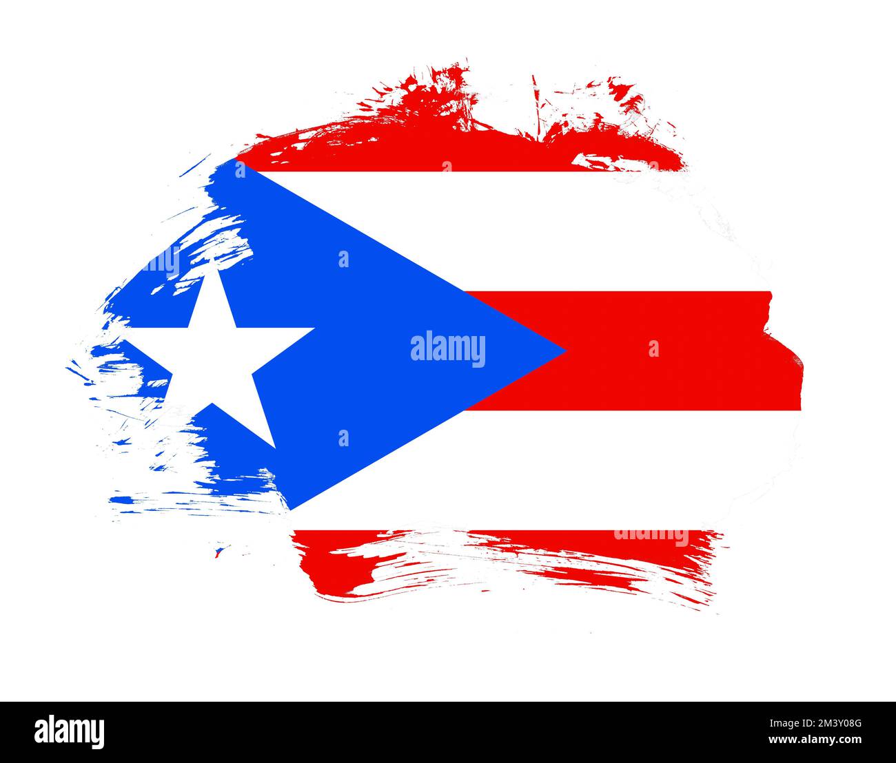 Puerto rico flag painted on minimal brush stroke background Stock Photo ...