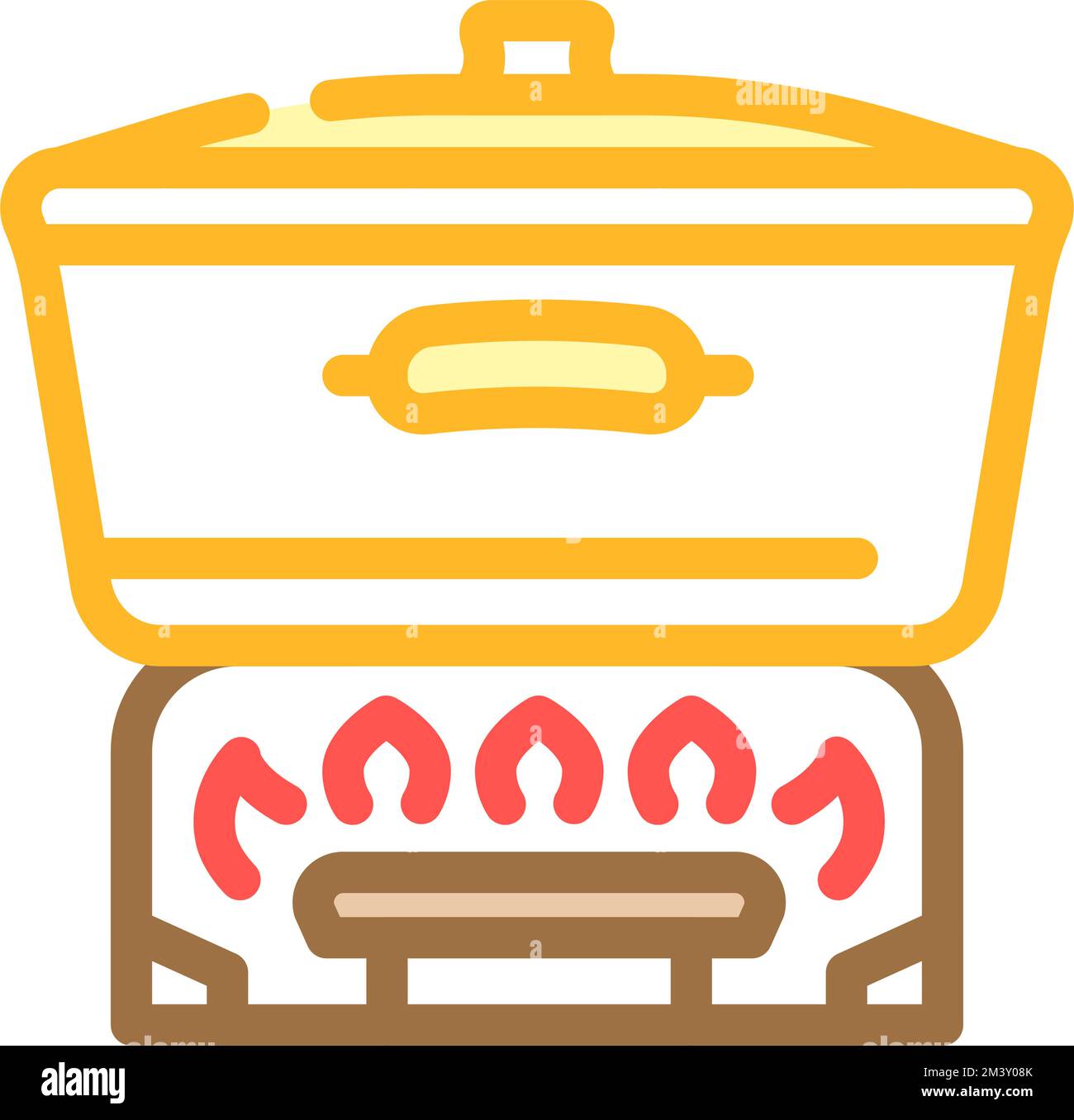 fire pot cooking color icon vector illustration Stock Vector Image ...