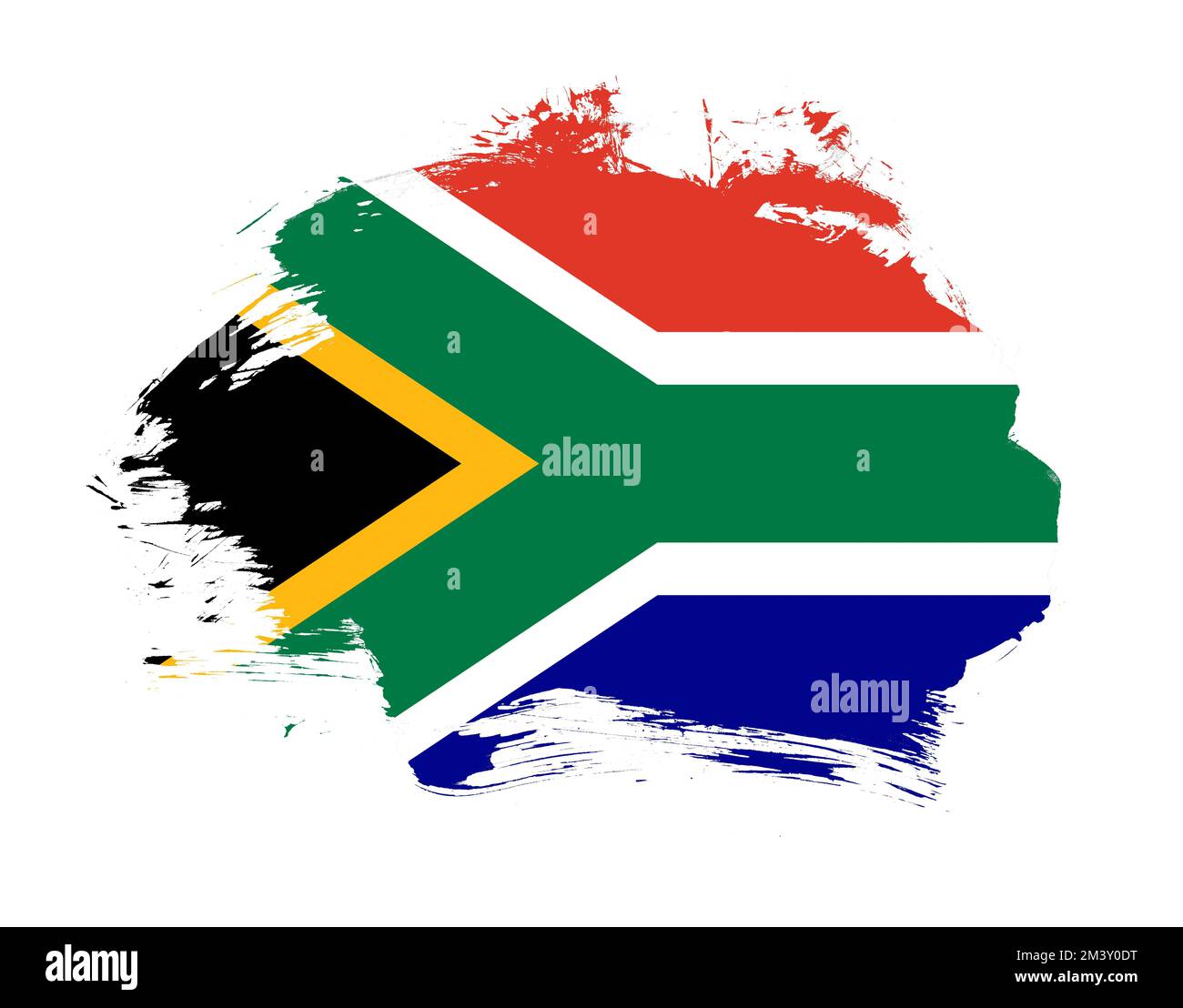 South africa flag painted on minimal brush stroke background Stock ...