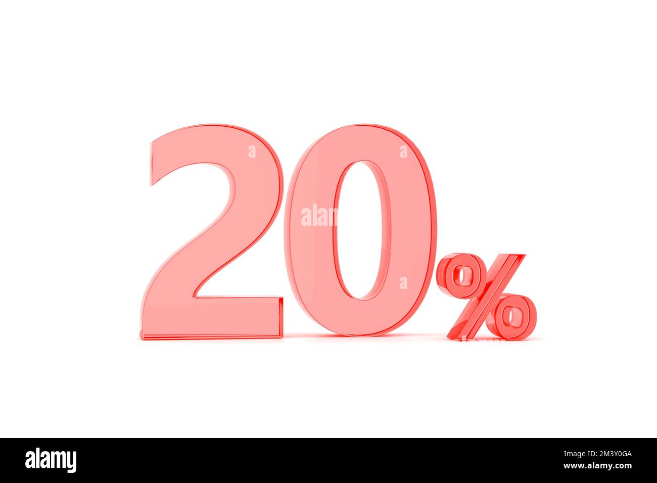 3D. Percentage icon 3D in red glass on white background 3d illustration ...