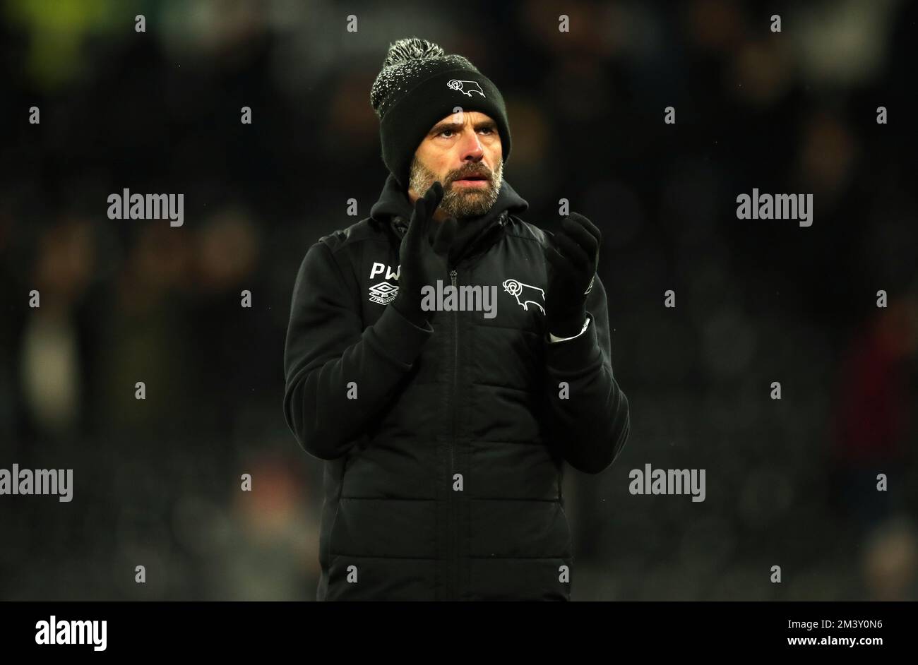 Derby County manager Paul Warne applauds the fans after the Sky Bet ...