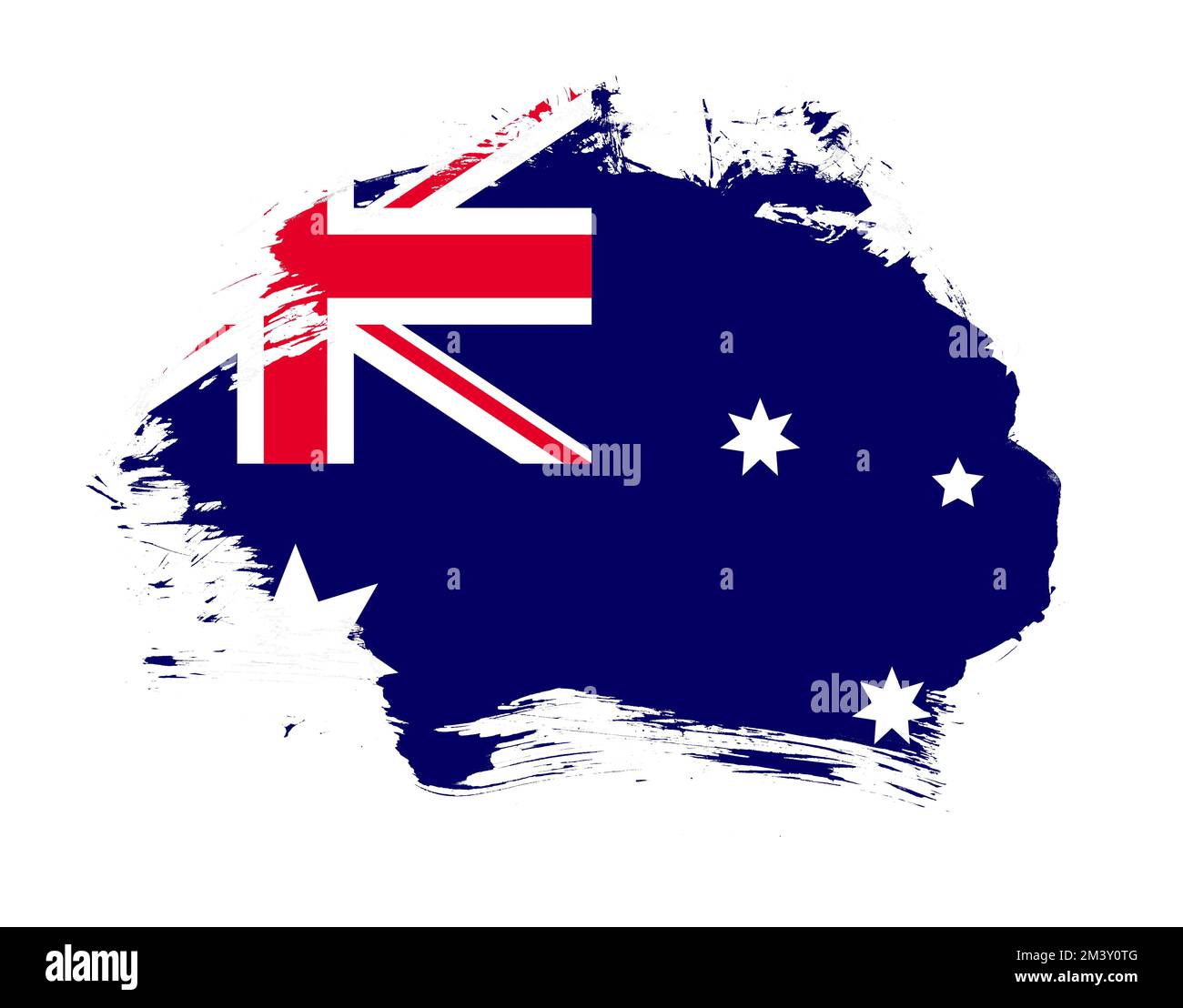 Australia flag painted on minimal brush stroke background Stock Photo ...