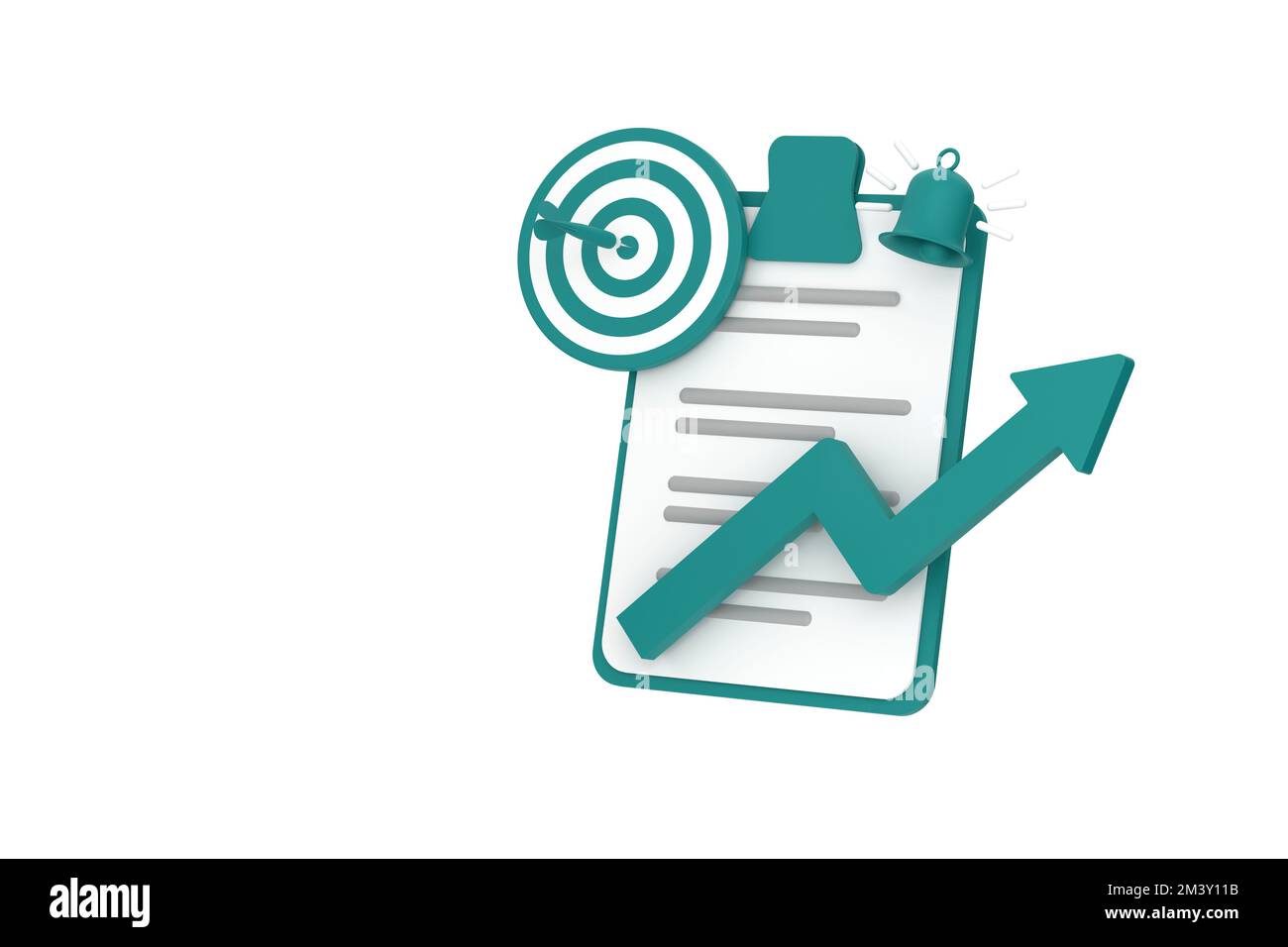 3D. Clipboard and darts to success business concept Stock Photo - Alamy