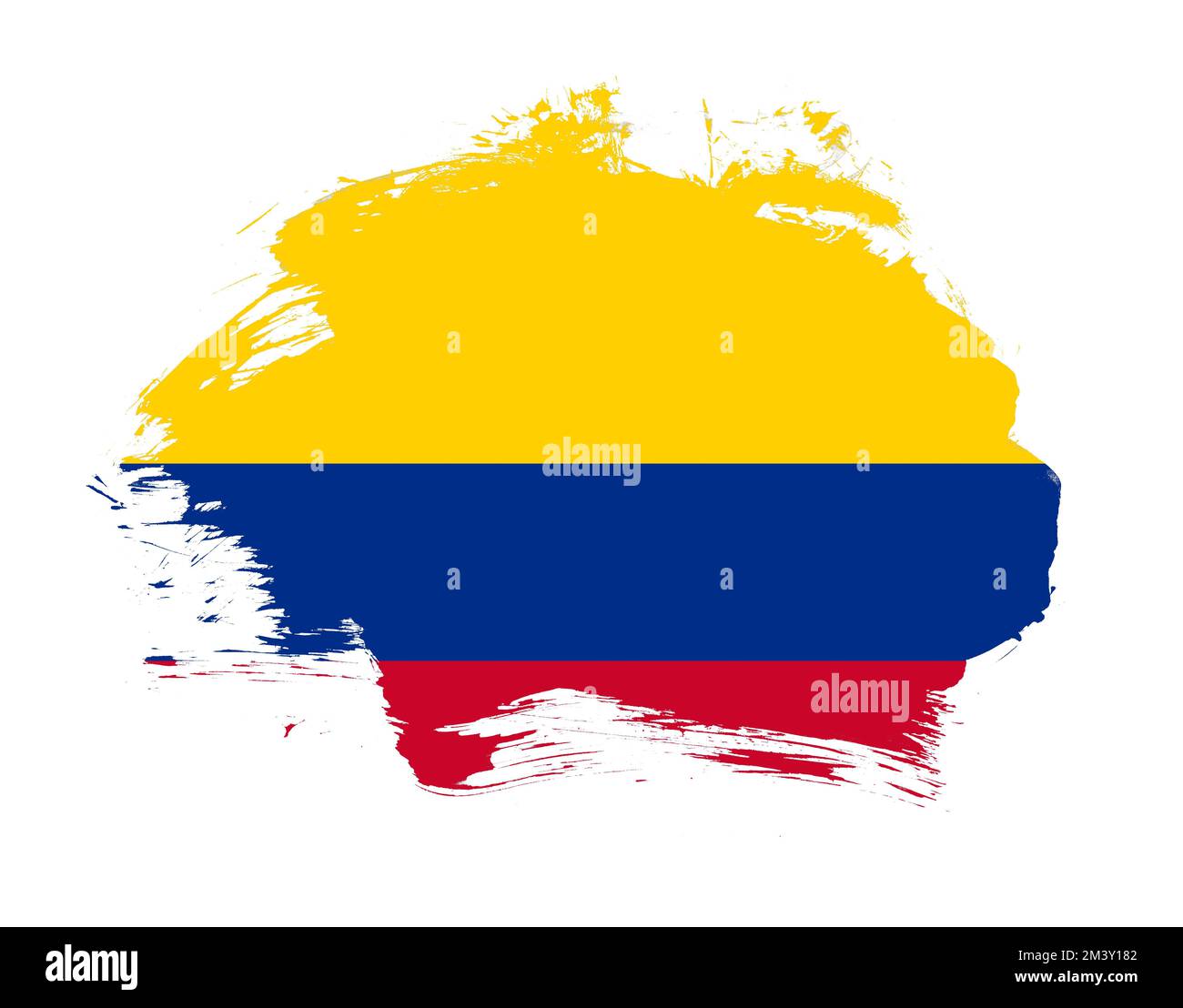 Colombia flag painted on minimal brush stroke background Stock Photo ...