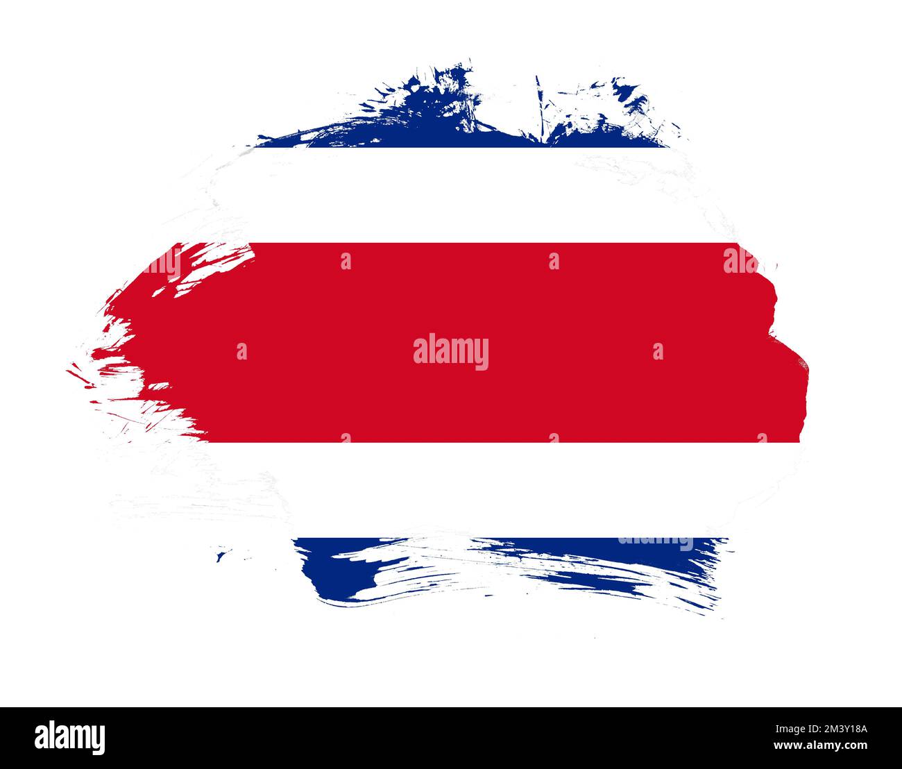 Costa rica flag painted on minimal brush stroke background Stock Photo ...