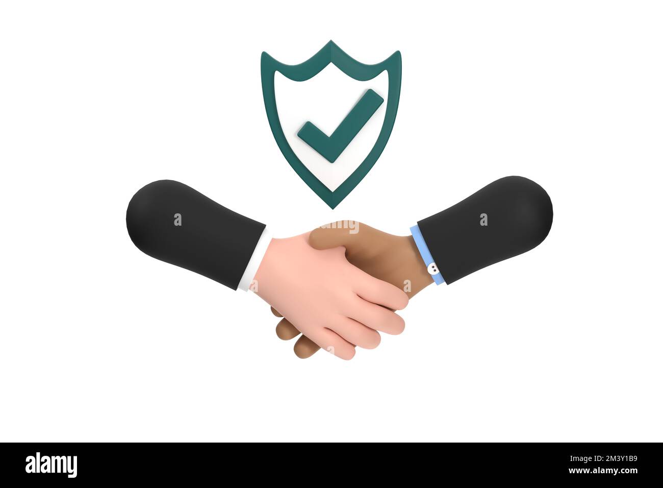 3D. Trust icon. Handshake icon. Partnership and agreement symbol. Trust ...