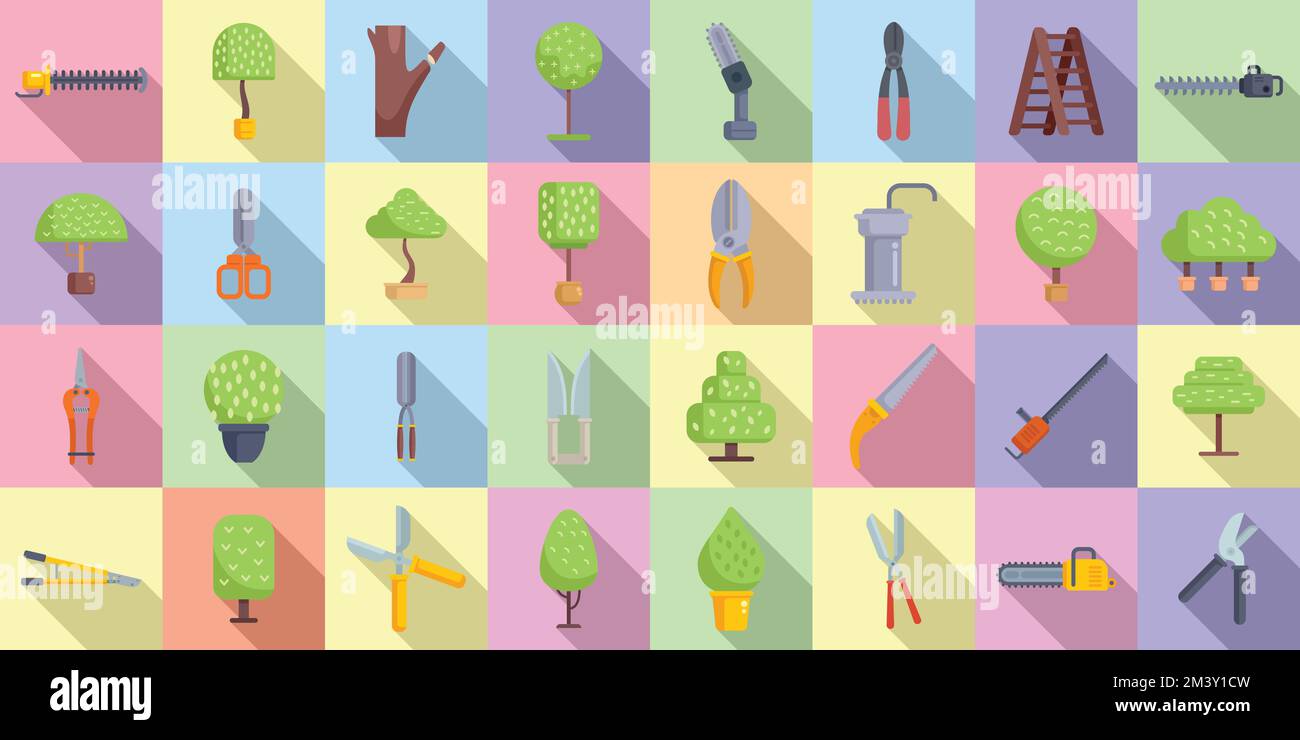 Man trimming hedges Stock Vector Images - Alamy