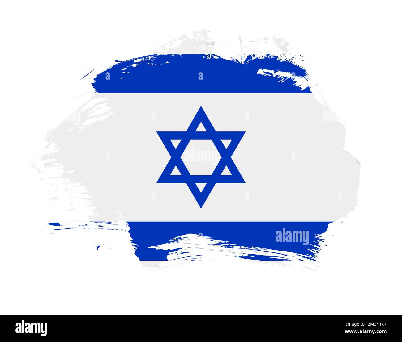 Israel flag painted on minimal brush stroke background Stock Photo - Alamy