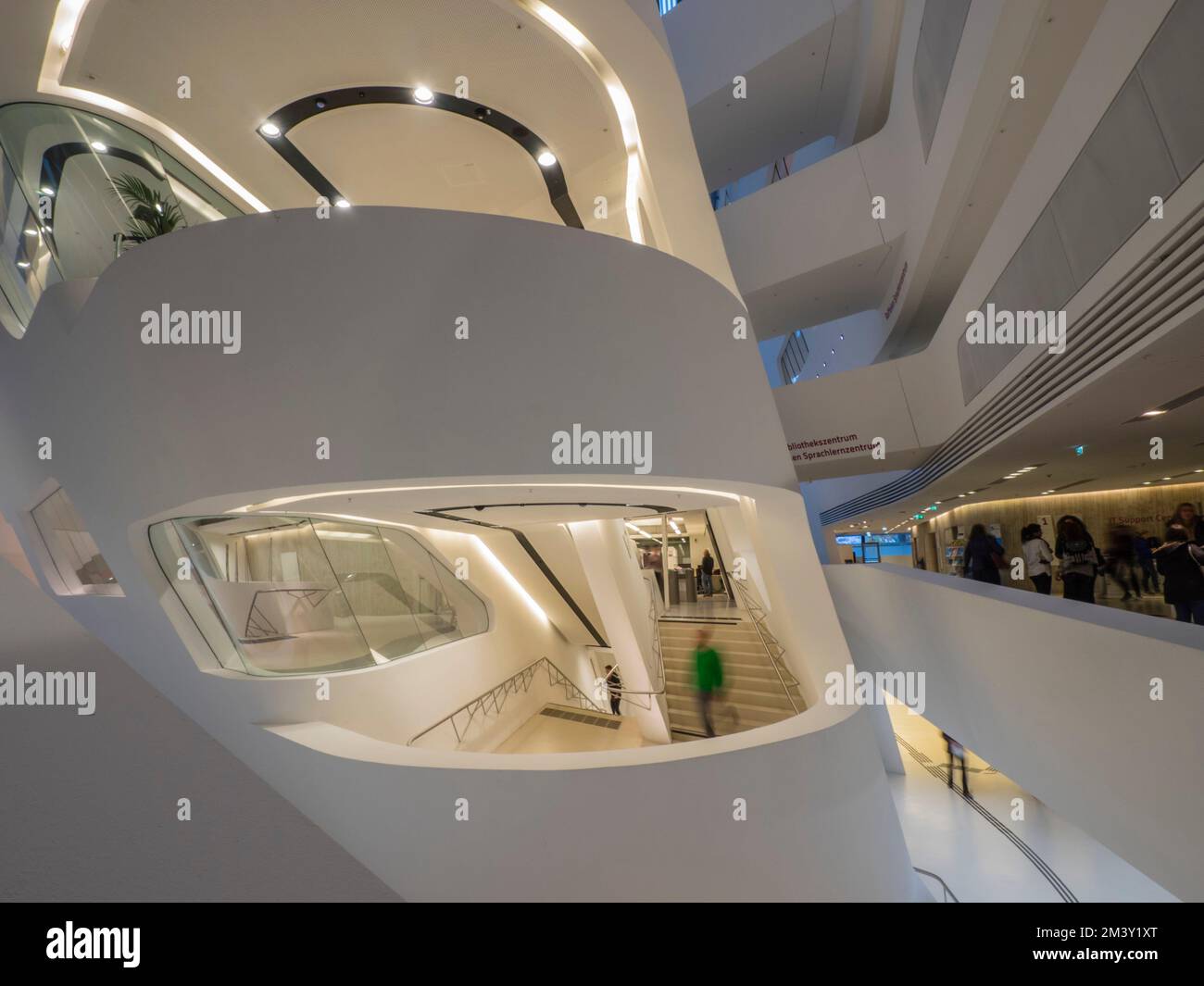 Interior of Zaha Hadid's Library and Learning Centre, University of ...