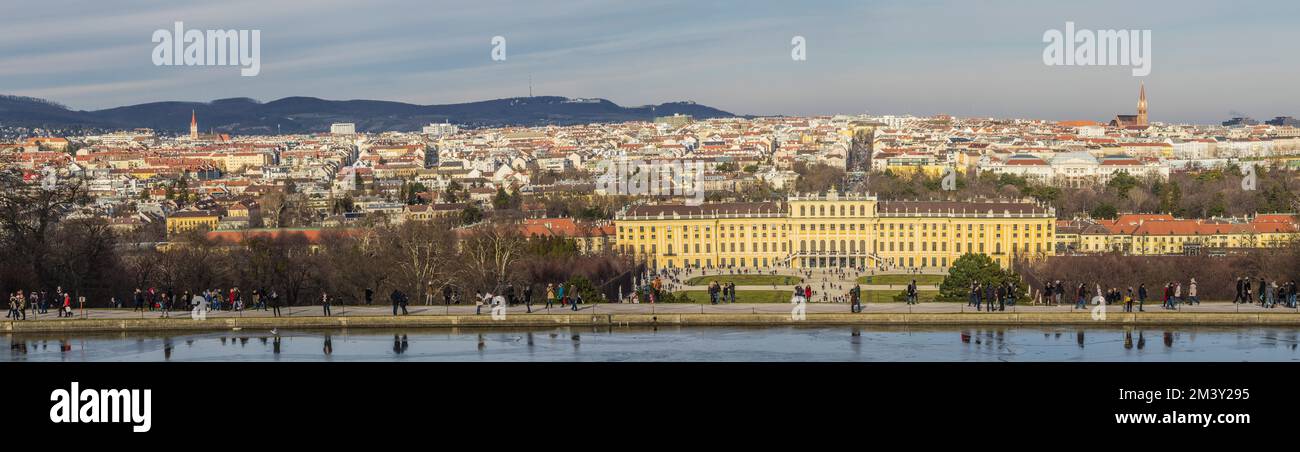 Panoramic view of the City of Vienna from the Gloriette, Schonbrunn ...