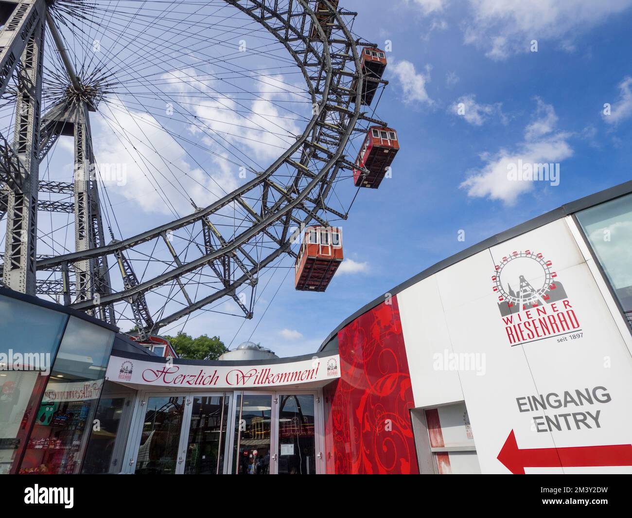 Entrance to Giant Wheel (Riesenrad), Prater, Vienna, Austria, Europe ...
