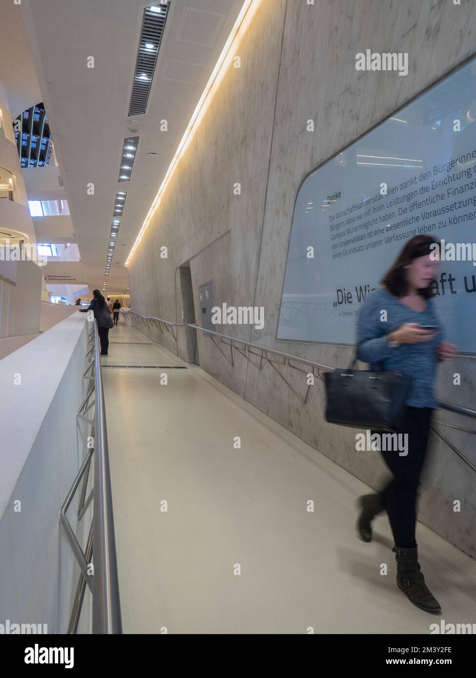 Interior of Zaha Hadid's Library and Learning Centre, University of ...