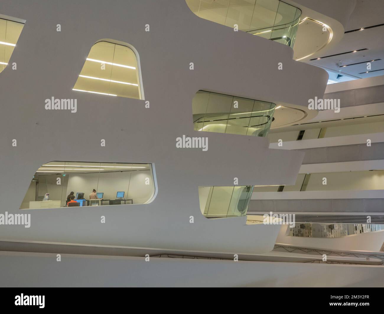 Interior of Zaha Hadid's Library and Learning Centre, University of ...