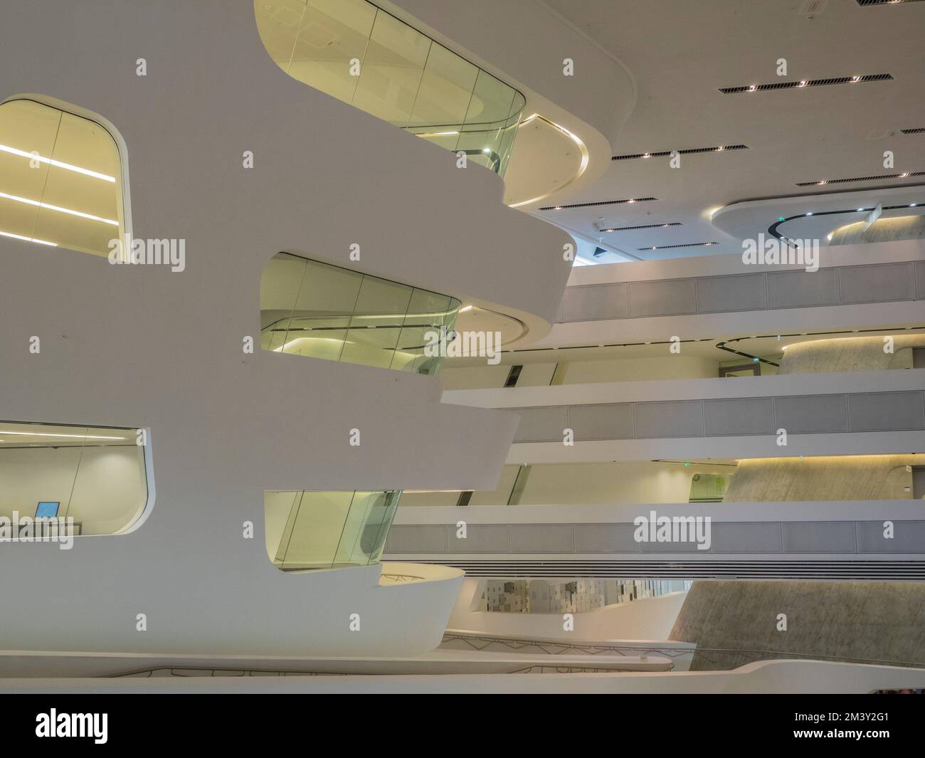 Interior of Zaha Hadid's Library and Learning Centre, University of ...