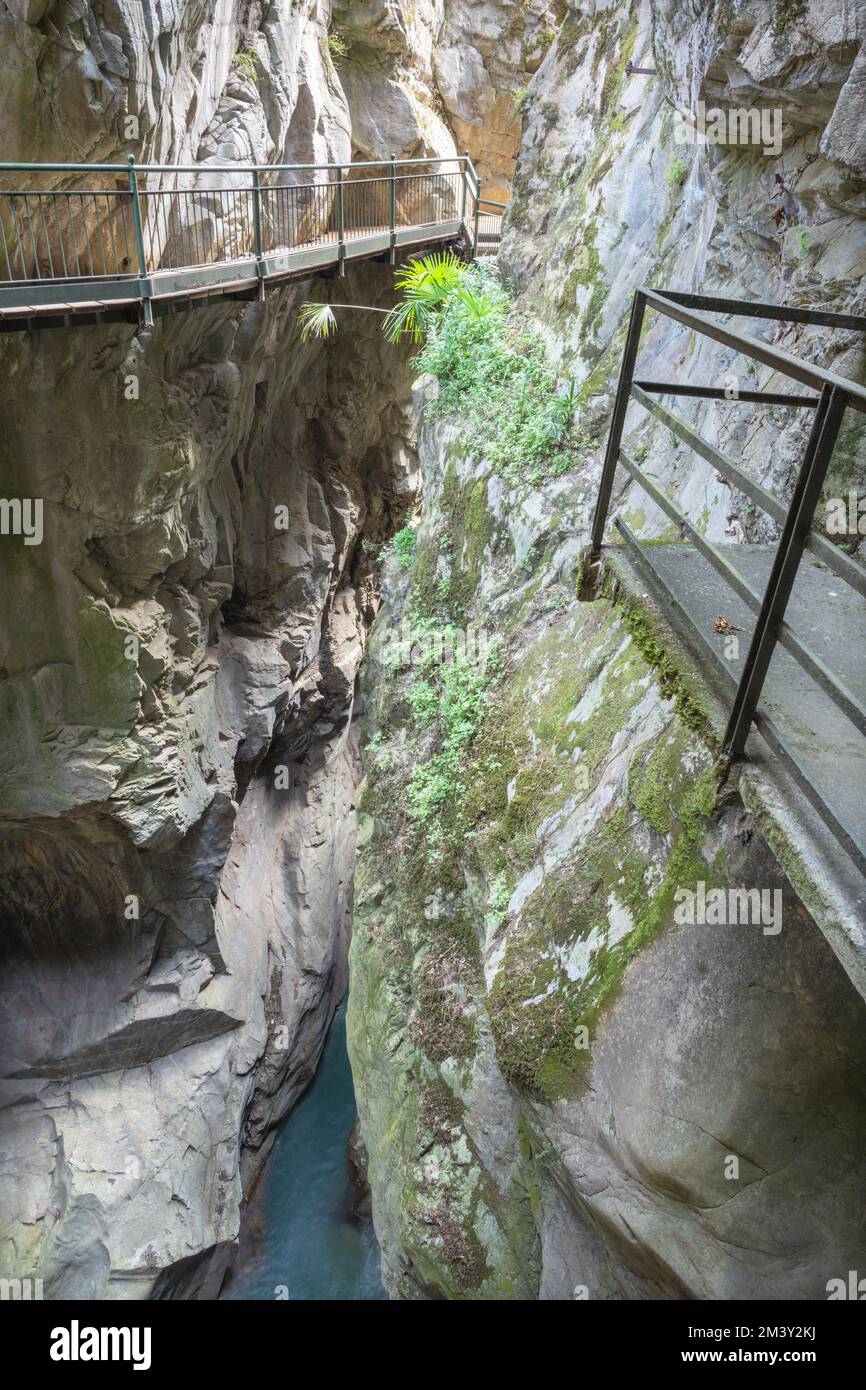 The waterfall and chasm Orido di Bellano - Lago di Como lake Stock ...