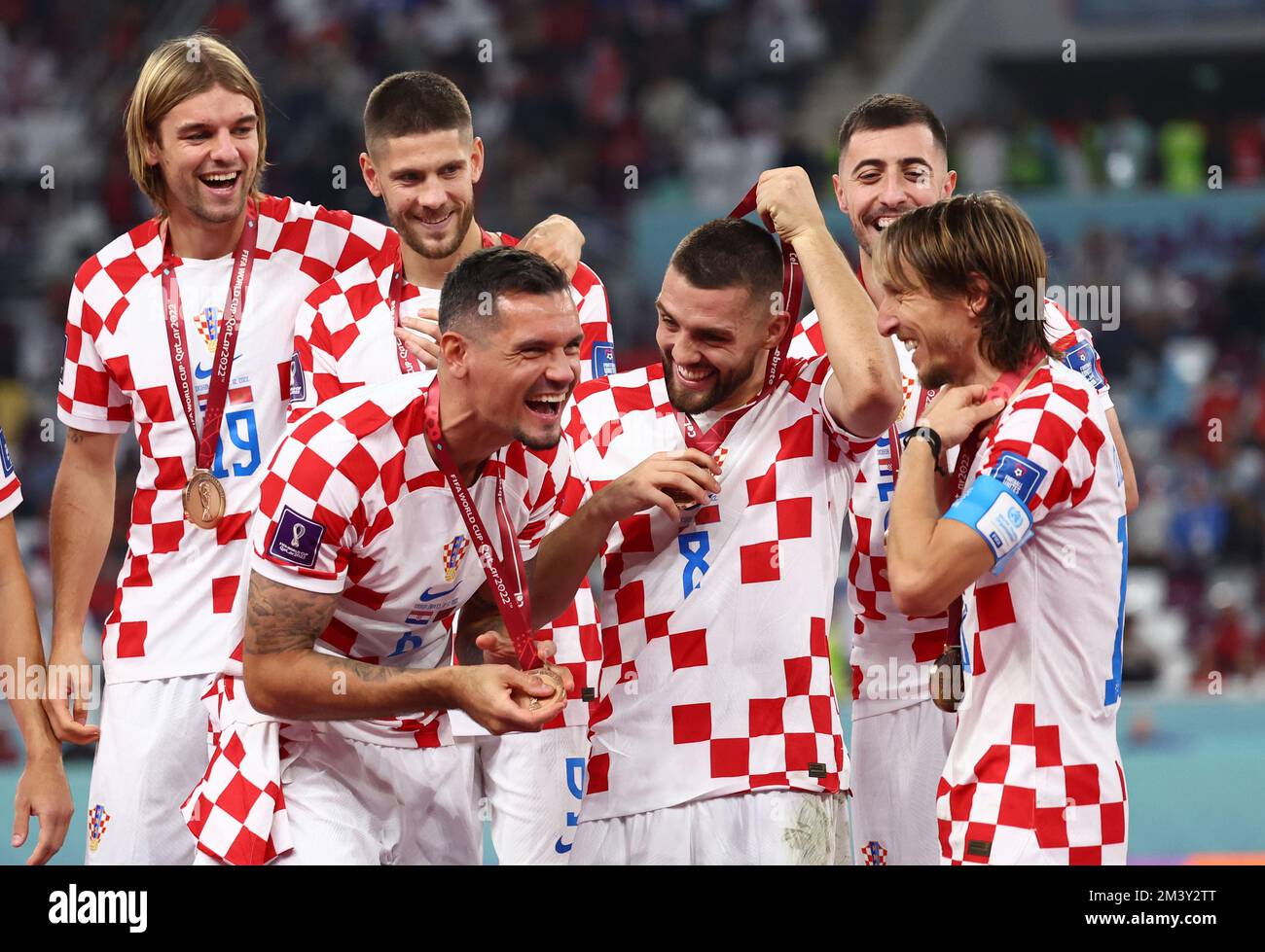 Doha Qatar 17th Dec 2022 Dejan Lovren Of Croatia Mateo Kovacic Of