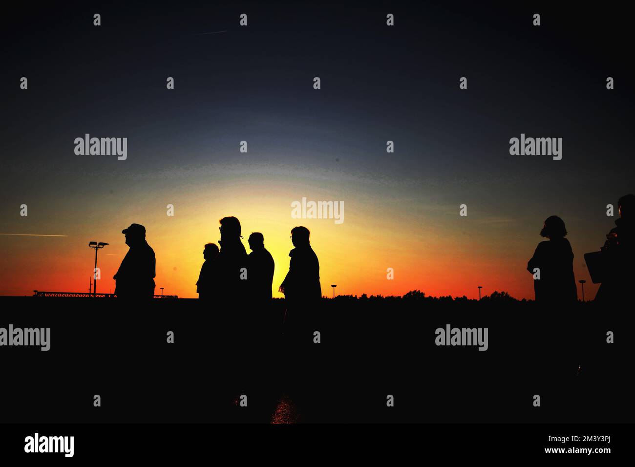 public place people crowd sunset Stock Photo - Alamy