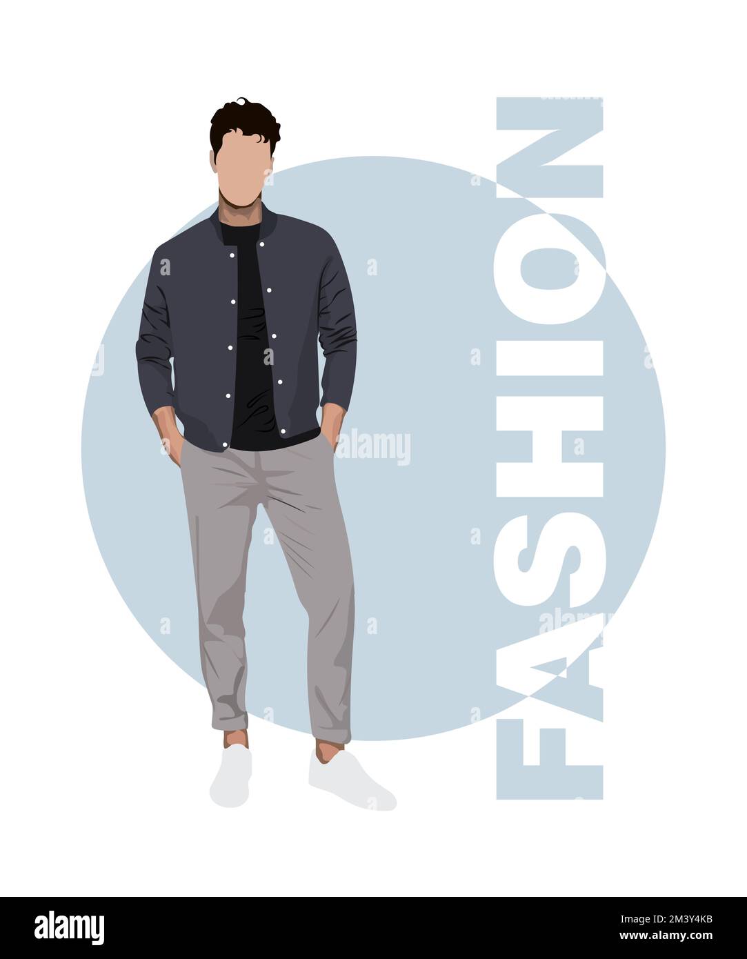Stylish handsome man in fashion clothes. Fashion man. Vector ...