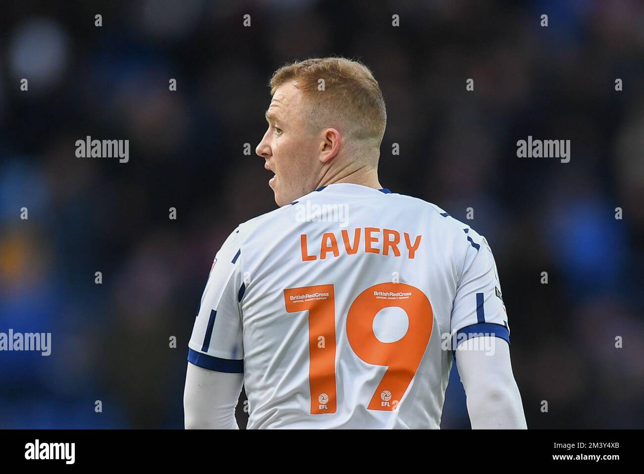 Shayne Lavery #19 of Blackpool during the Sky Bet Championship match ...