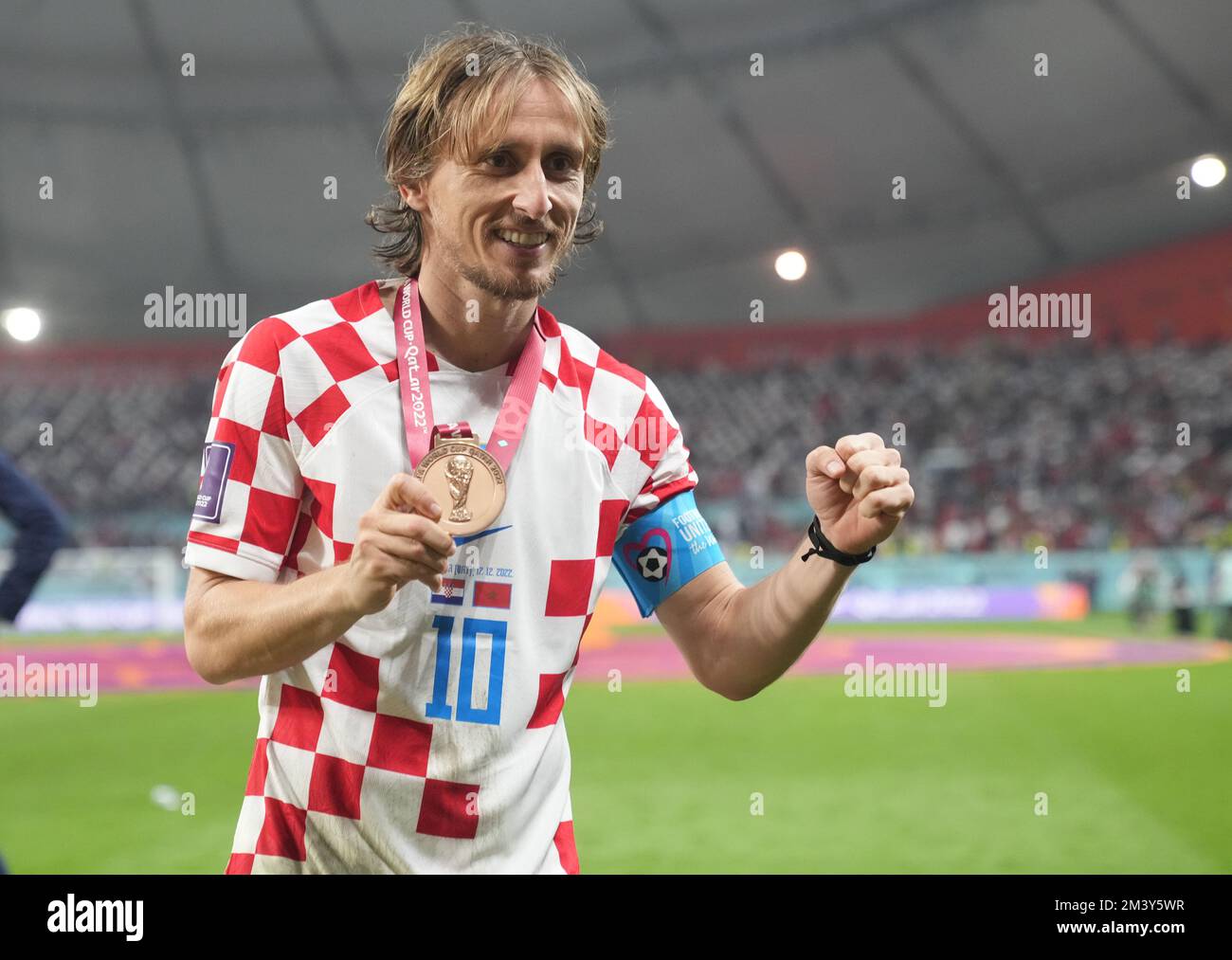 Croatia's Luka Modric celebrate winning the FIFA World Cup third place ...