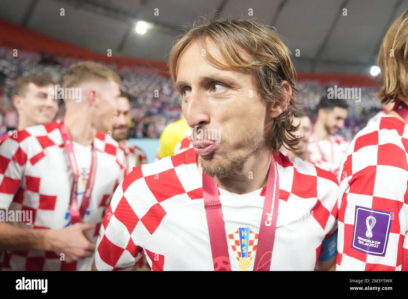 Croatia's Luka Modric celebrate winning the FIFA World Cup third place ...