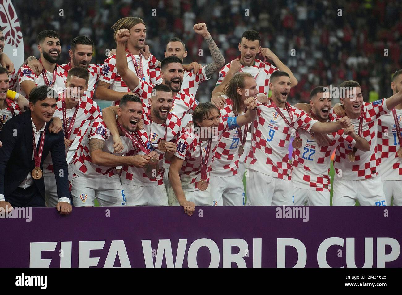 The croatian team celebrates the victory hi-res stock photography and ...