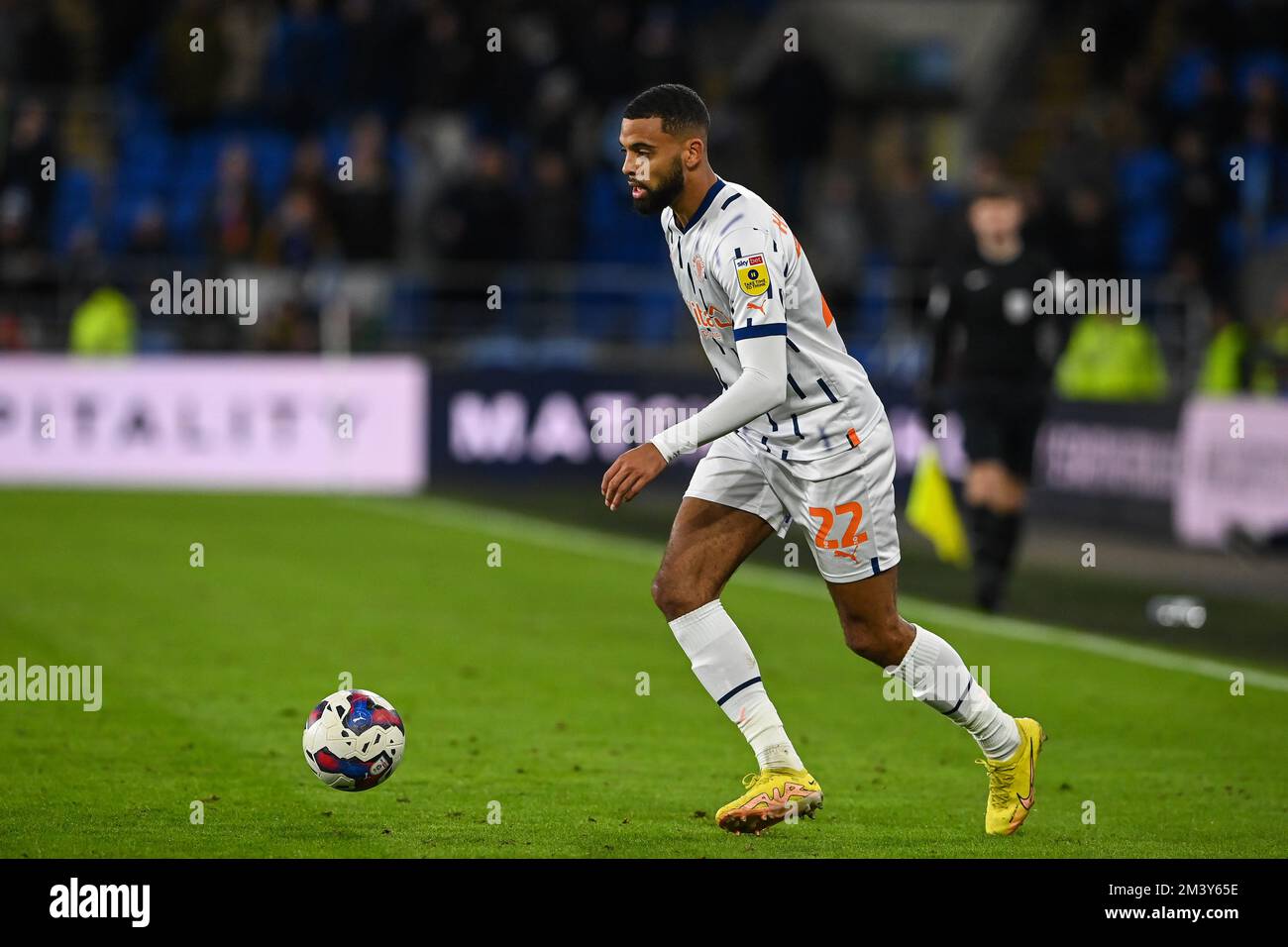 CJ Hamilton #22 of Blackpool in action during the Sky Bet Championship ...