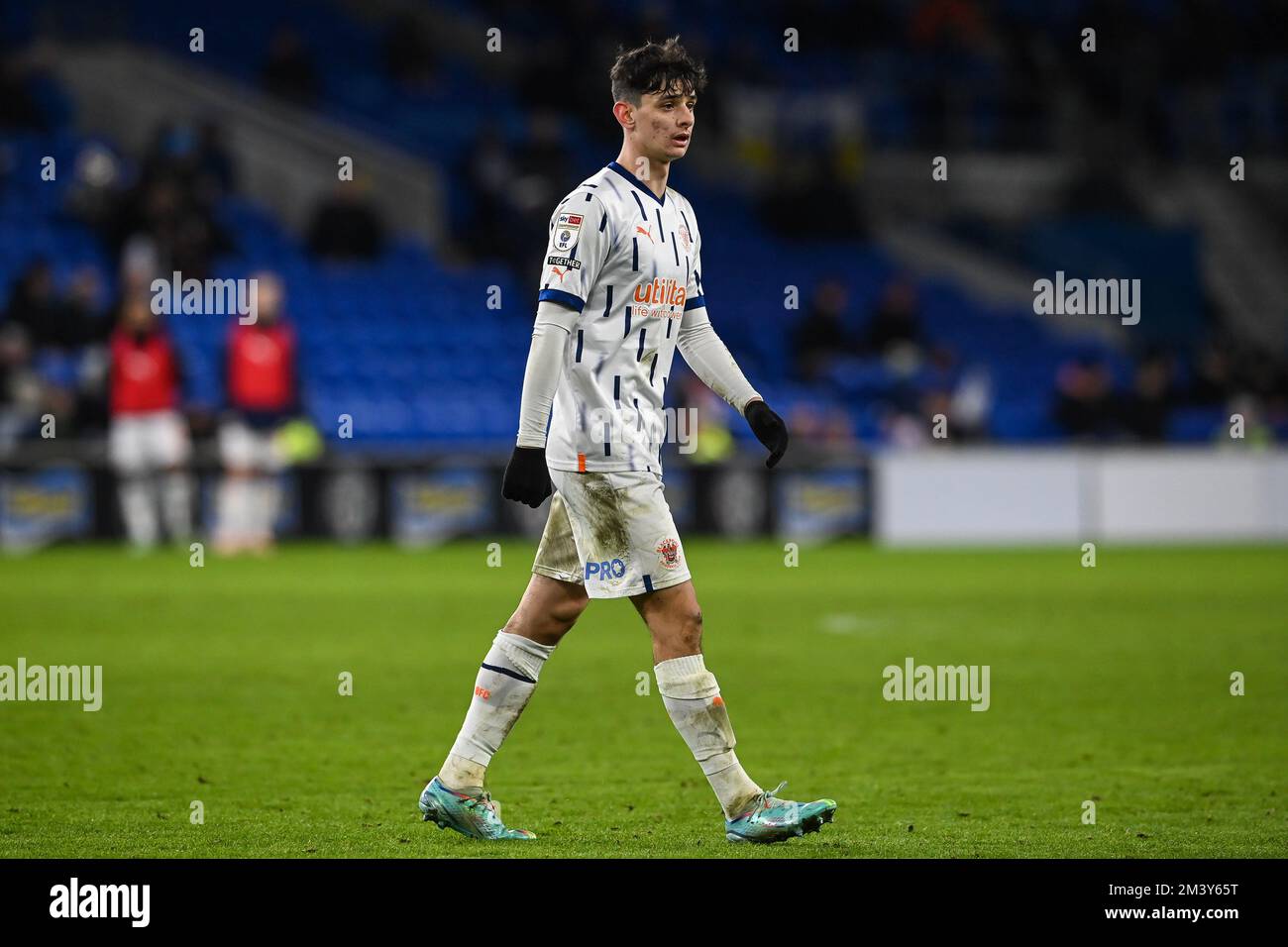 Charlie Patino #28 of Blackpool during the Sky Bet Championship match ...