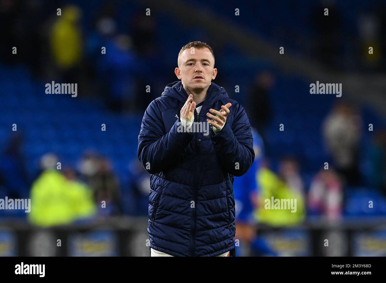 Shayne Lavery #19 of Blackpool applauds the fans at the end of the Sky ...