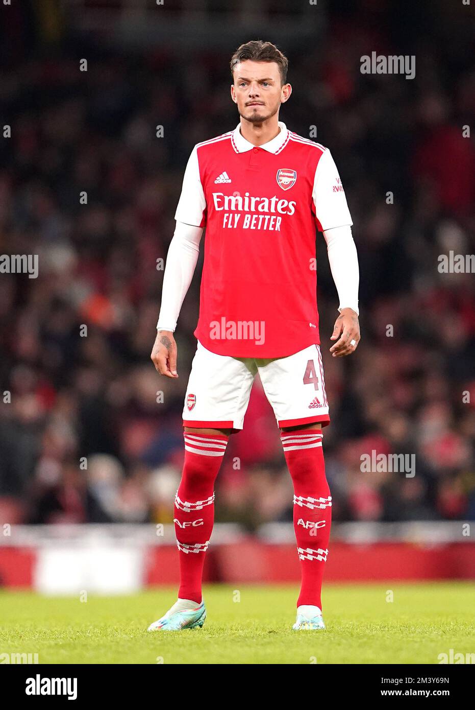 Arsenal's Ben White in action during a friendly match at Emirates ...
