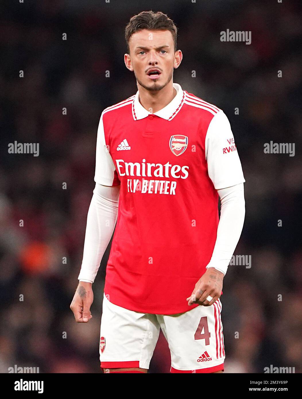 Arsenal's Ben White in action during a friendly match at Emirates ...