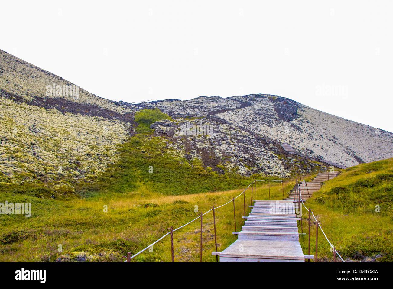 Grabrok Volcanic Crater Inactive Volcano with Green Moss in Iceland ...