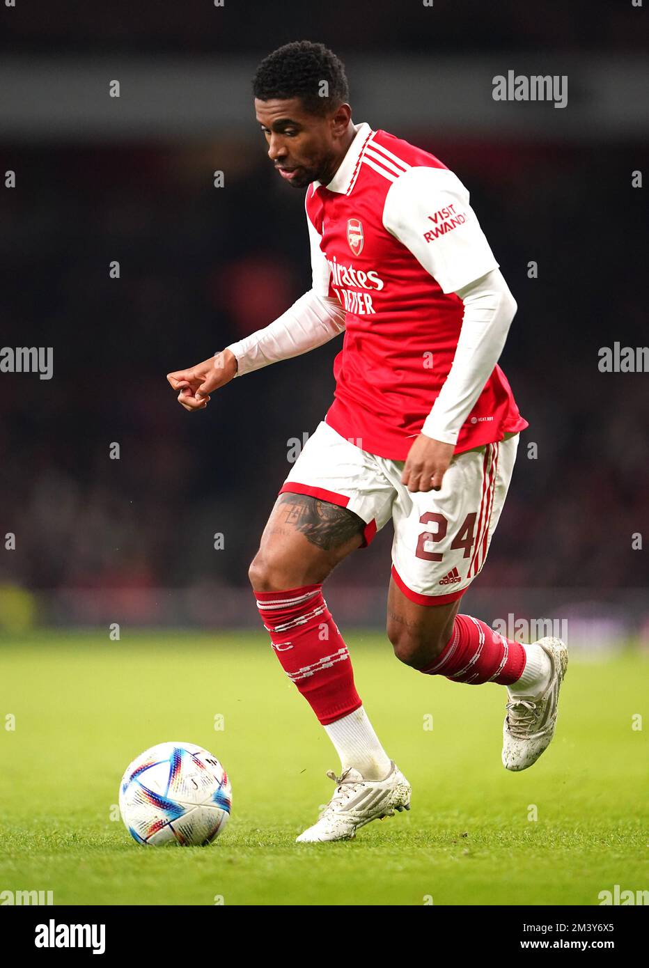 Arsenal's Reiss Nelson in action during a friendly match at Emirates ...
