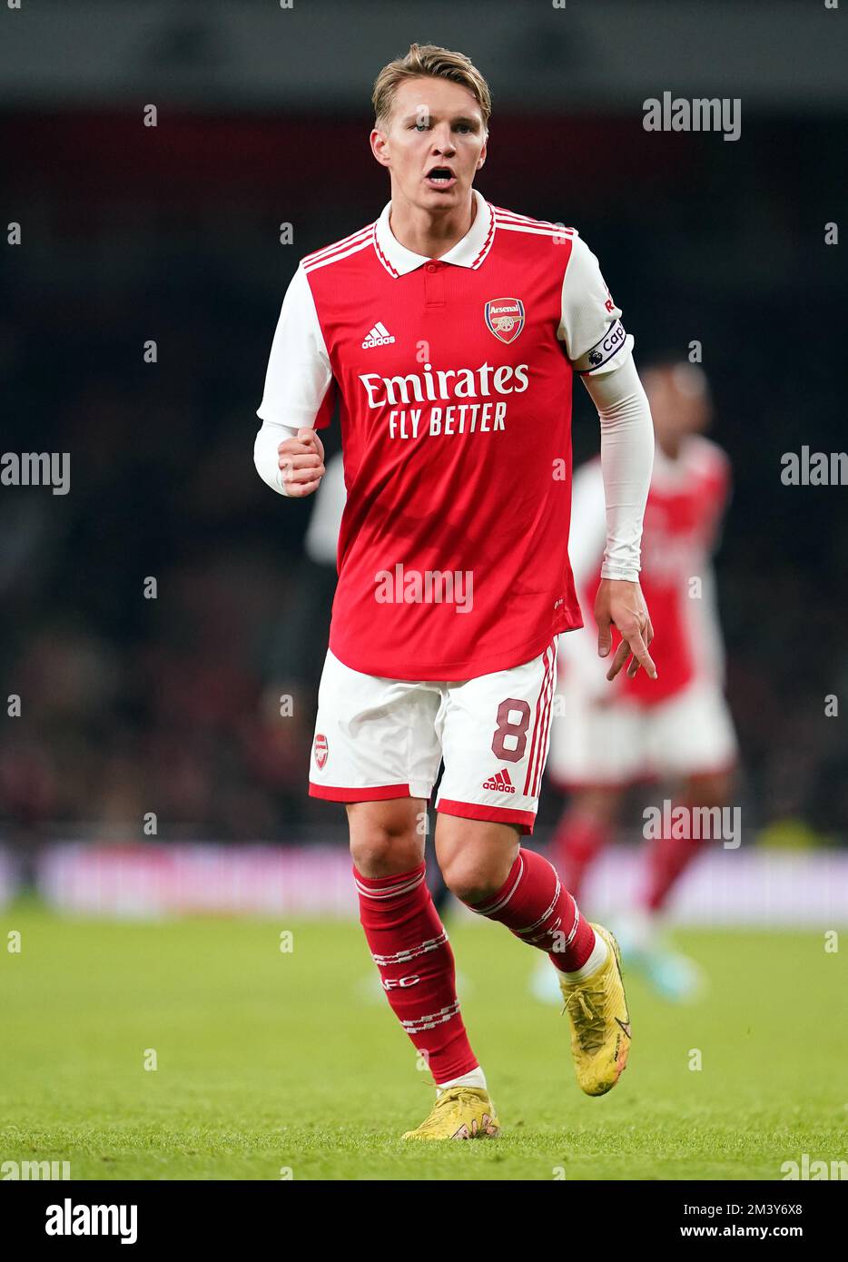 Arsenal's Martin Odegaard in action during a friendly match at Emirates ...