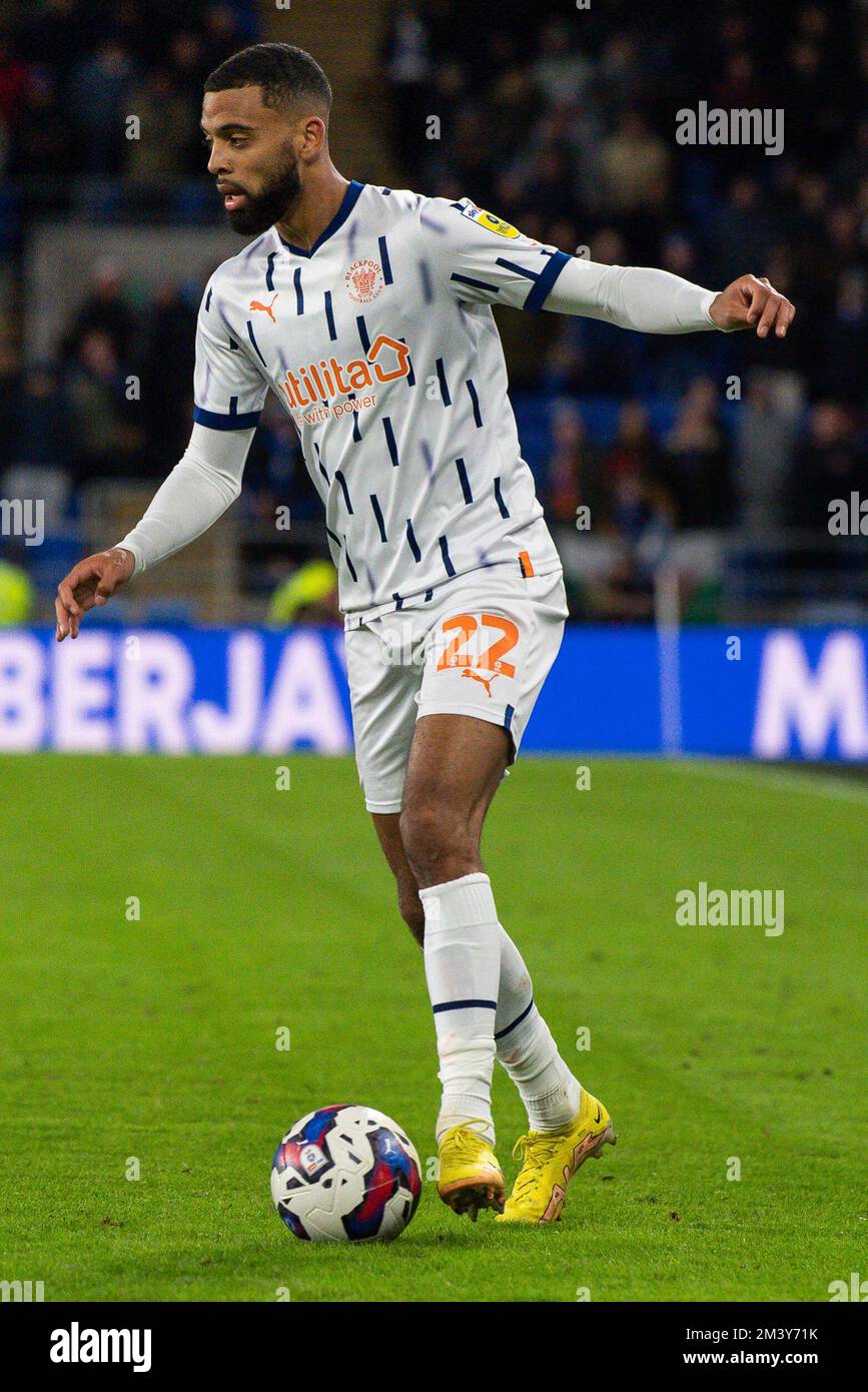 CJ Hamilton #22 of Blackpool in action during the Sky Bet Championship ...