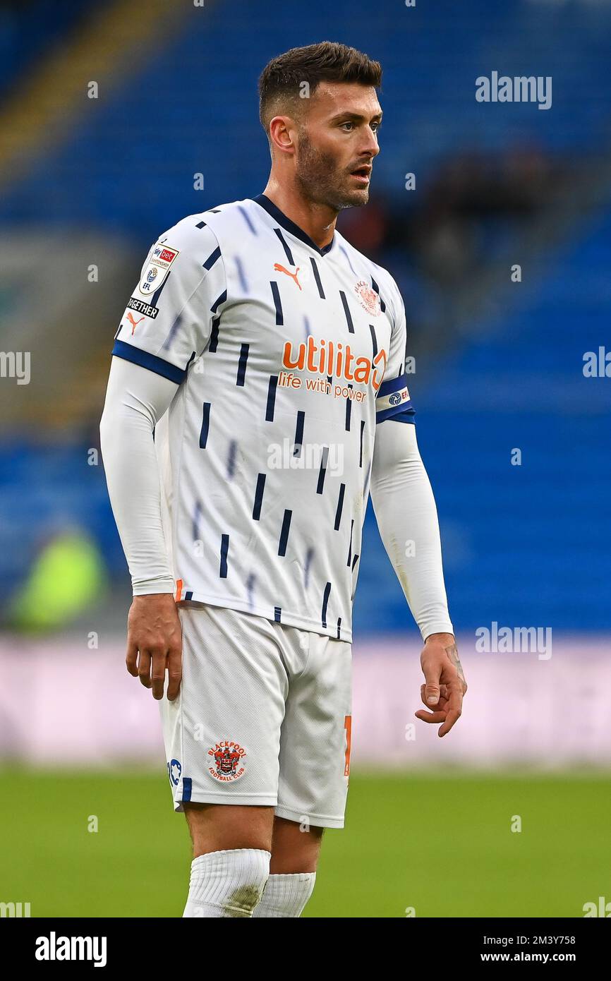 Gary Madine #14 of Blackpool during the Sky Bet Championship match ...